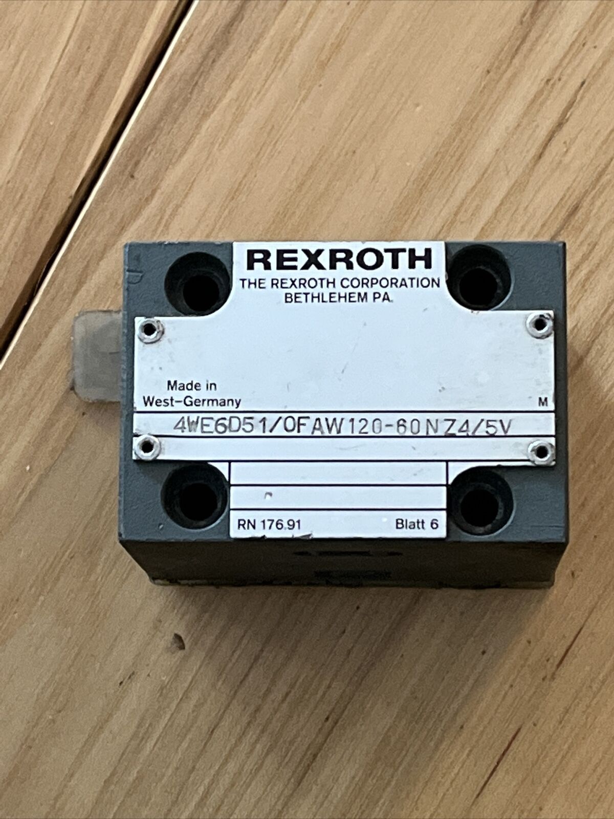 Rexroth 4WE6D51/OFAW120-60NZ4/5V Directional Control Valve — Midwest ...