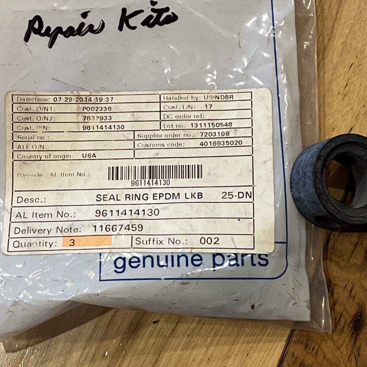 Alfa Laval 1” Butterfly Valve Seat EPDM 9611414130 Seal Ring LKB — Midwest Boat Recyclers